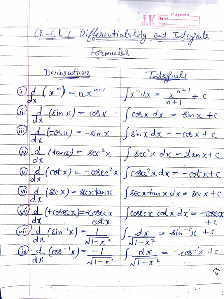 Maths class 12th formula | PDF