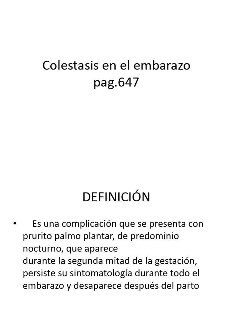 Colestasis en El Embarazo | PDF