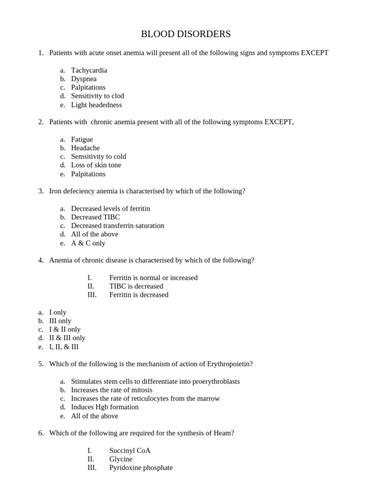 TC - Blood Disorders | PDF