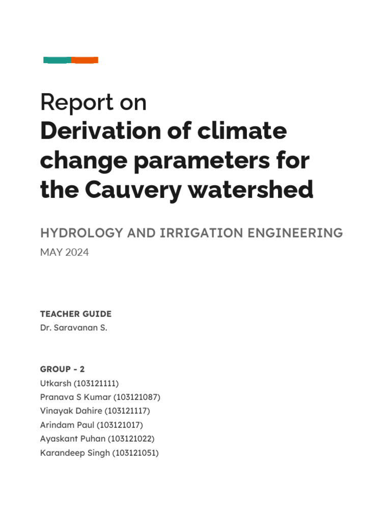 Hydrology Project Report - Group 2 | PDF
