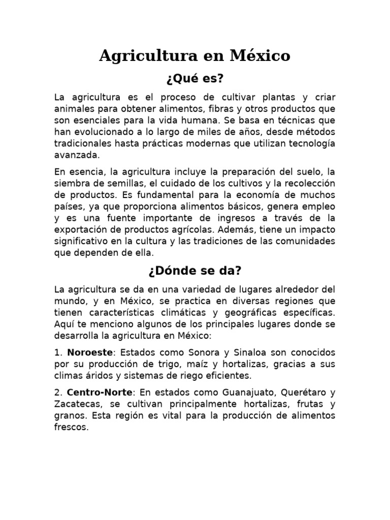 Agricultura en México (Tarea) | PDF