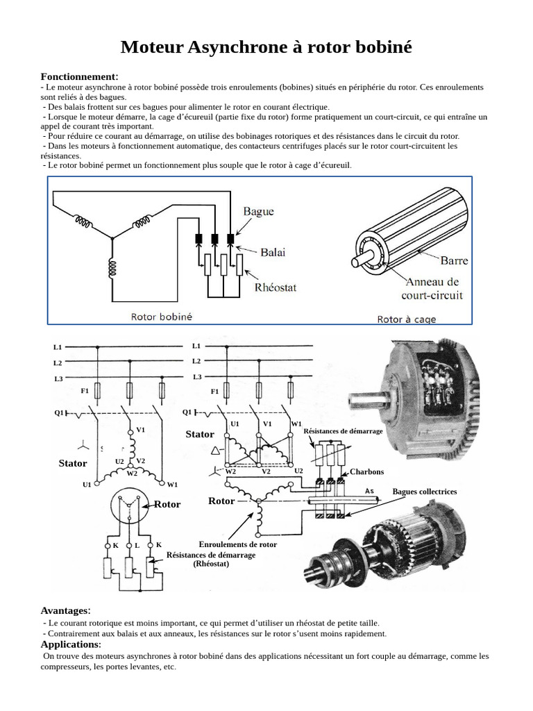 Moteur Asynchrones À Rotor Bobiné | PDF