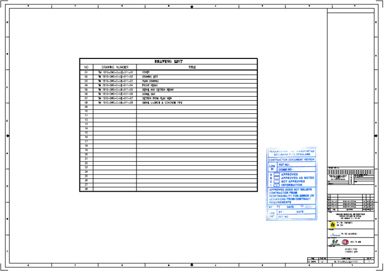 TM 1810-DWG-C-UE-011-02 Access Road - Drawing List Rev.2 St.I | PDF