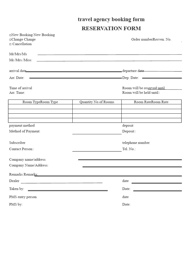Booking form | PDF