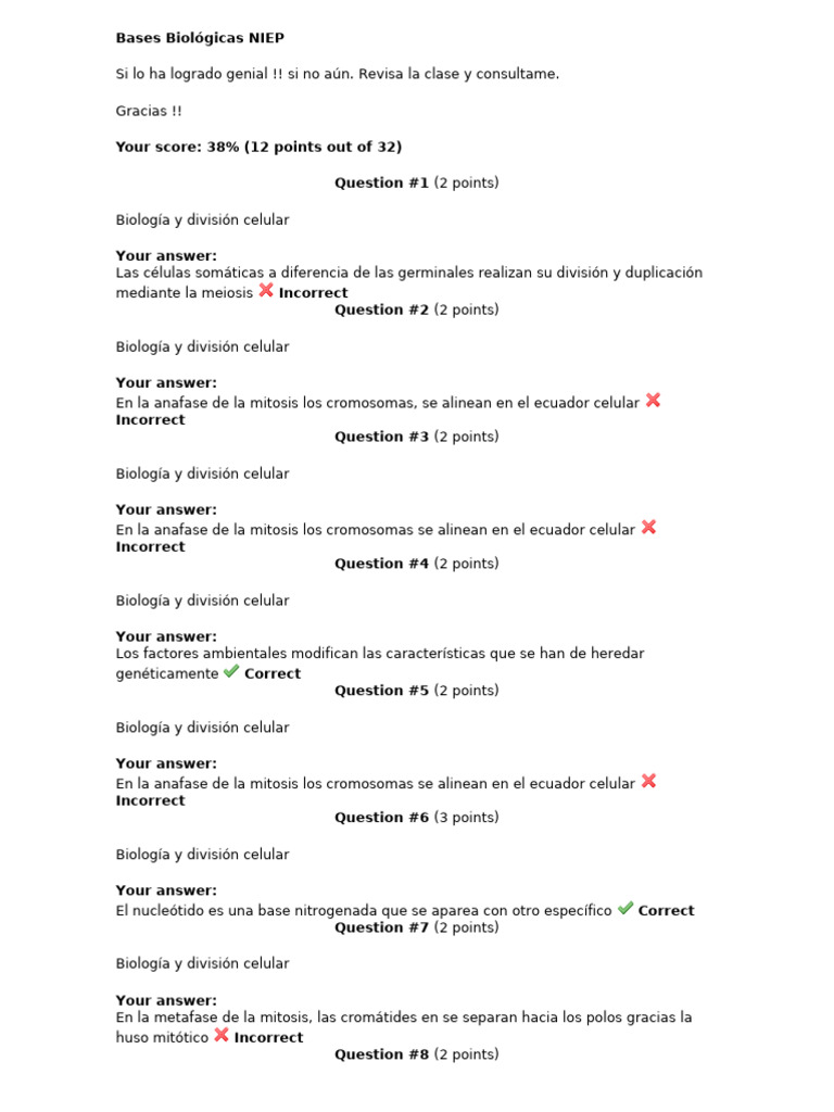 Bases Biológicas NIEP | PDF