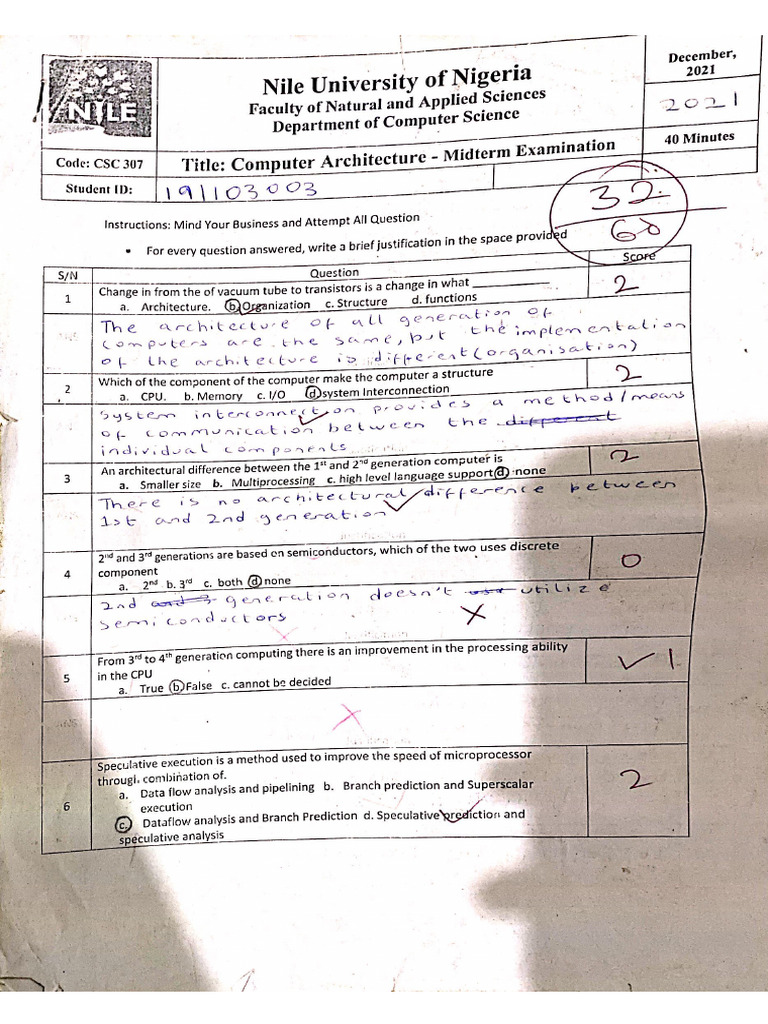 Computer Architecture Midterm | PDF