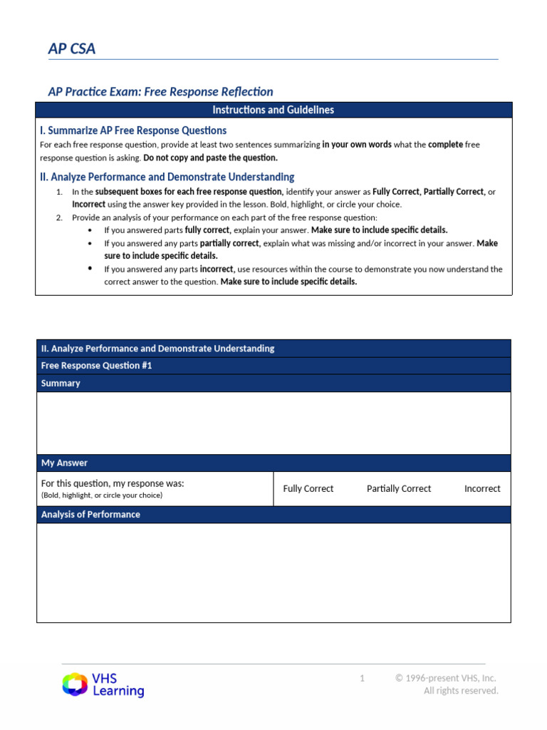 32 Ap Csa Practice Exam FRQ Reflection | PDF