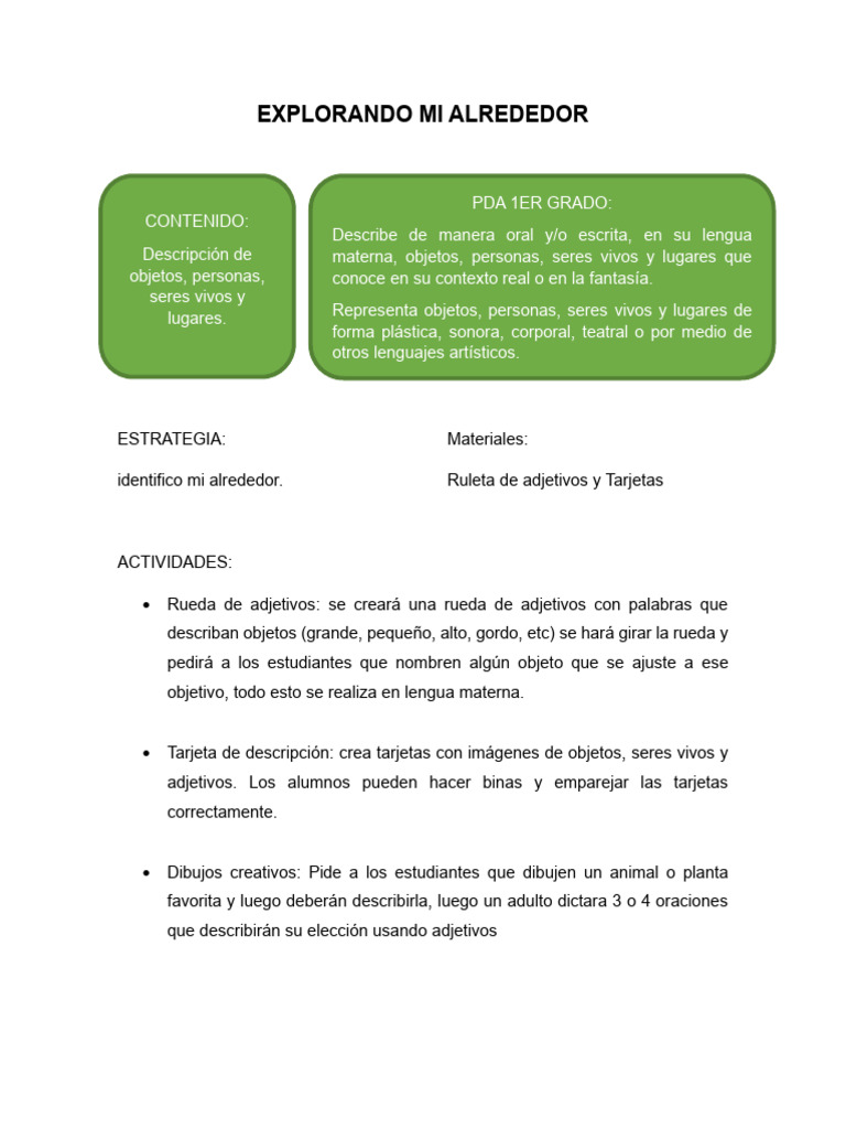 Explorando Mi Alrededor | PDF