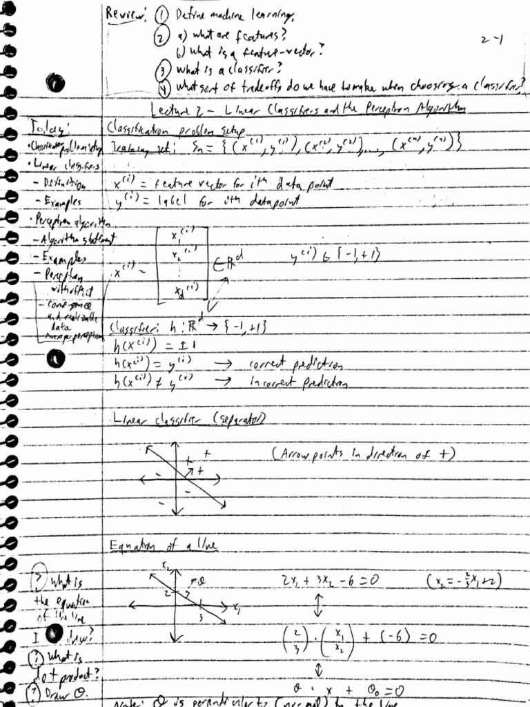Lecture 2 Linear Classifiers And The Perceptron Algorithm Pdf