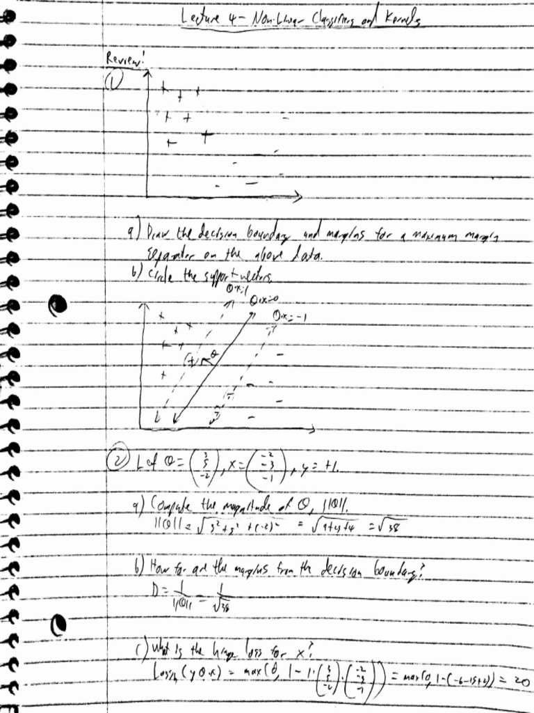 Lecture 4 - Non-Linear Classifiers and Kernels | PDF