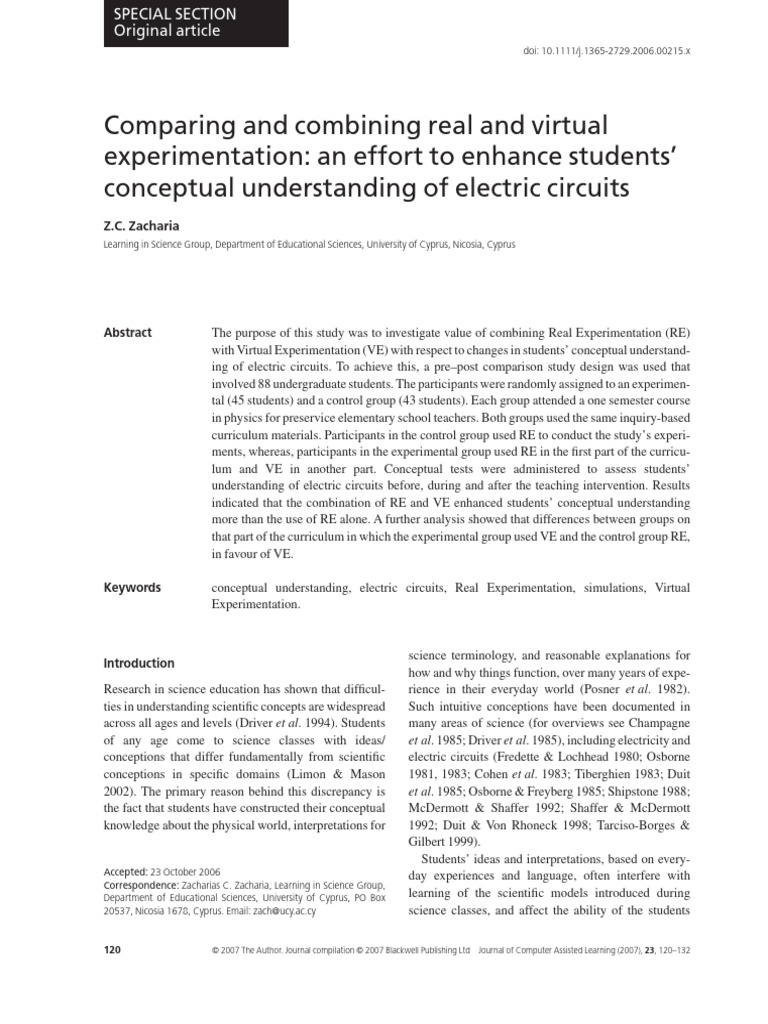 Comparing and Combining Real and Virtual Experimentation: An Effort To Enhance Students ...