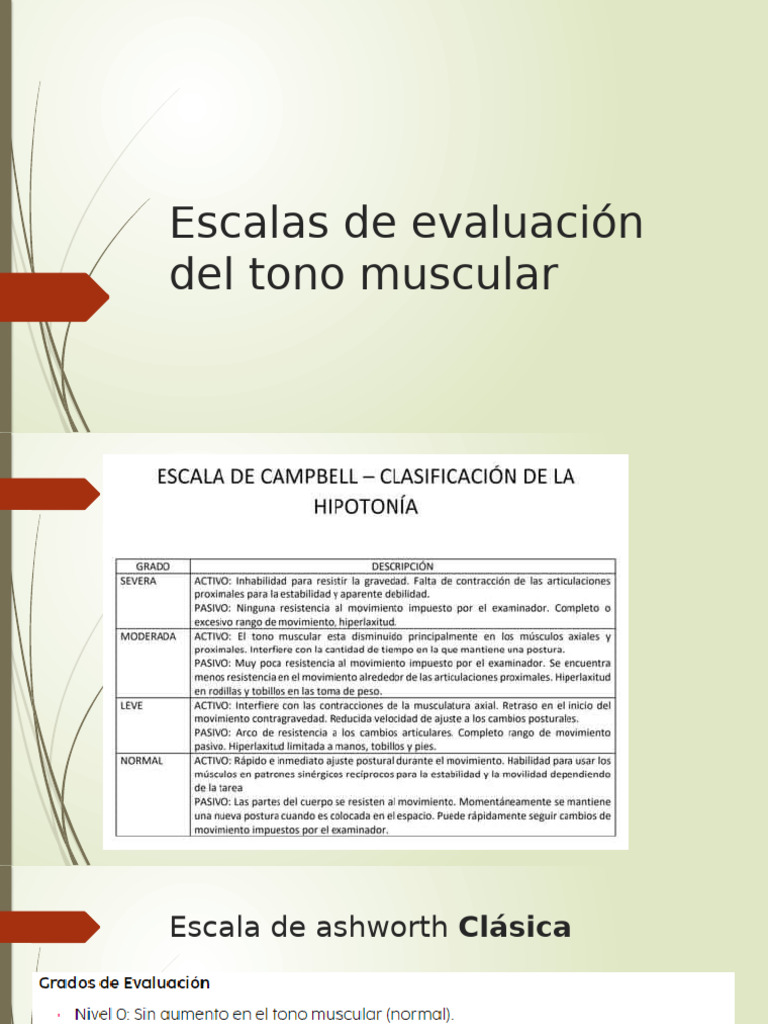 Escalas de Evaluación Del Tono Muscular | PDF
