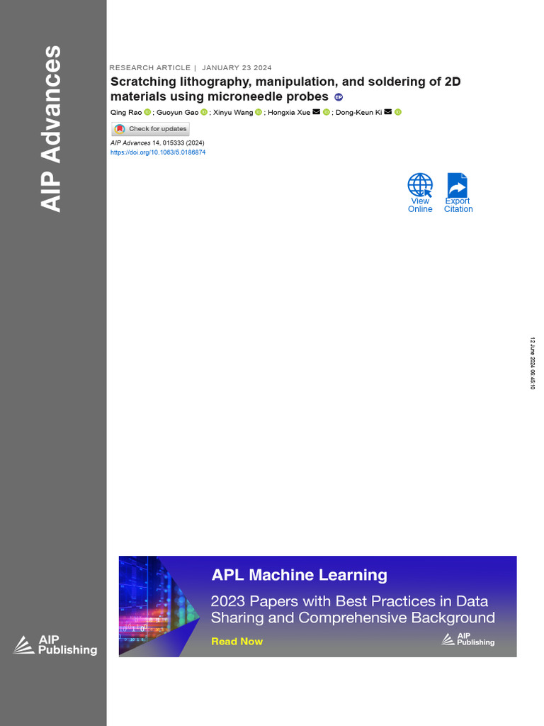 Scratching Lithography, Manipulation, and Soldering of 2D Materials ...