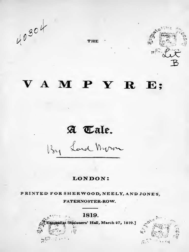 The Vampyre a tale | PDF