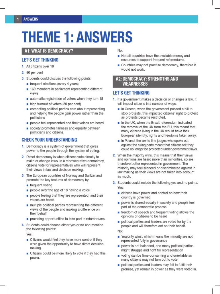 International GCSE Global Citizenship Answers | PDF