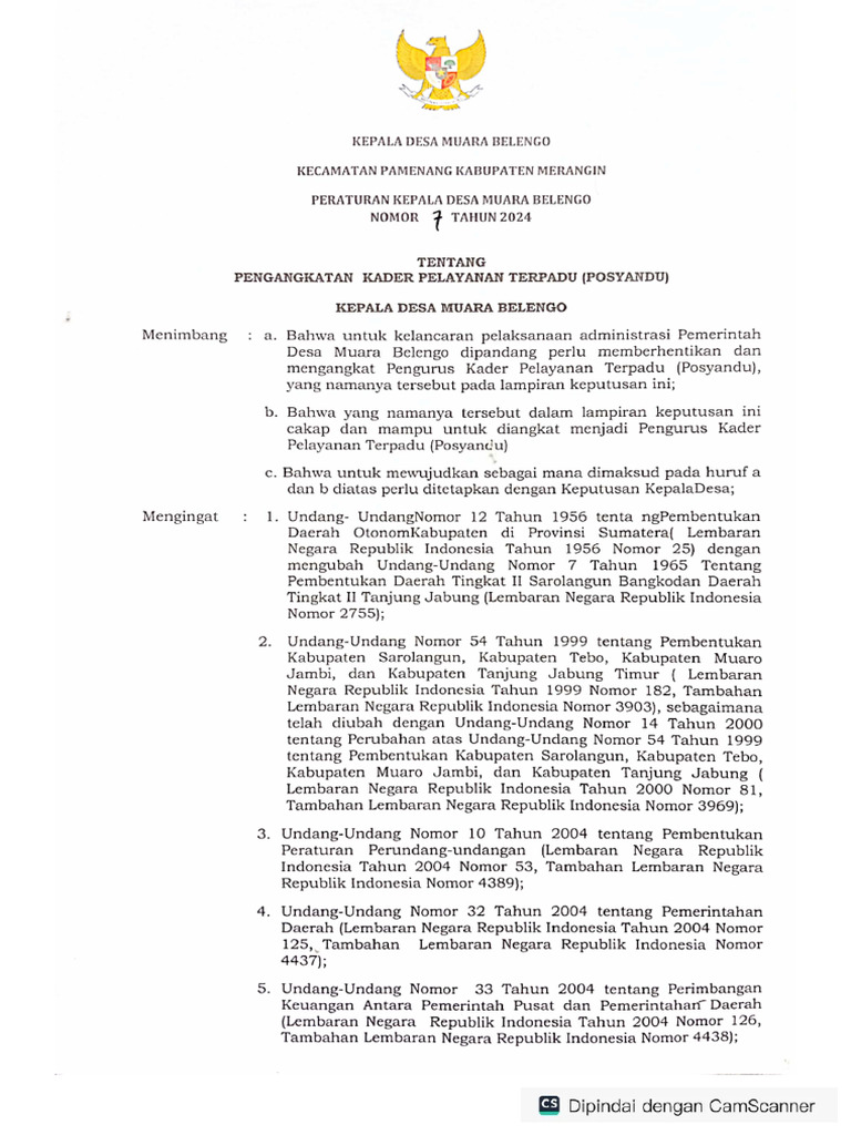 SK Kader Posyandu | PDF