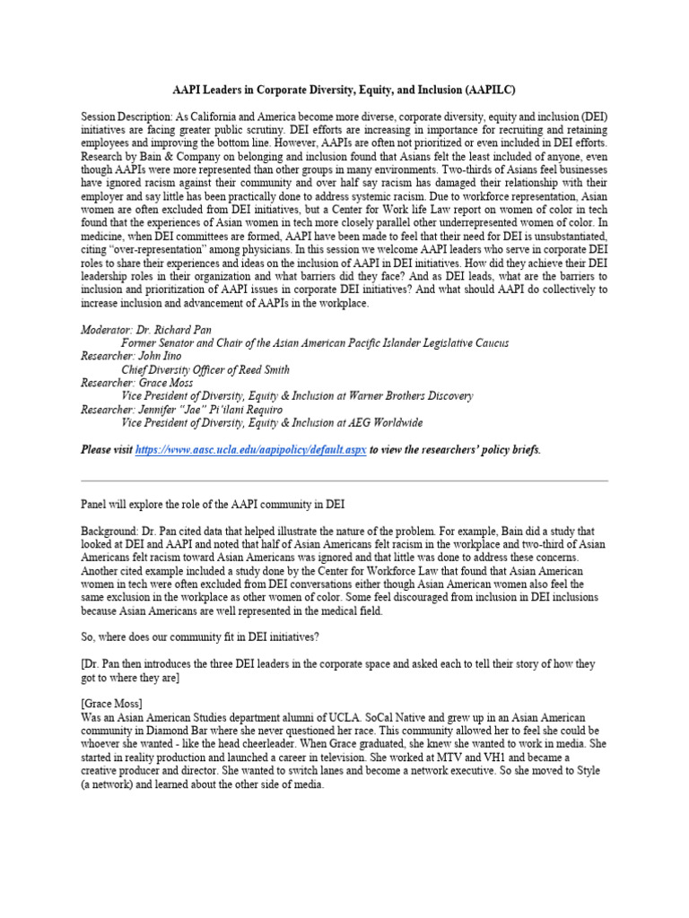 AAPI Leaders in Corporate Diverity-Equity-Inclusion | PDF