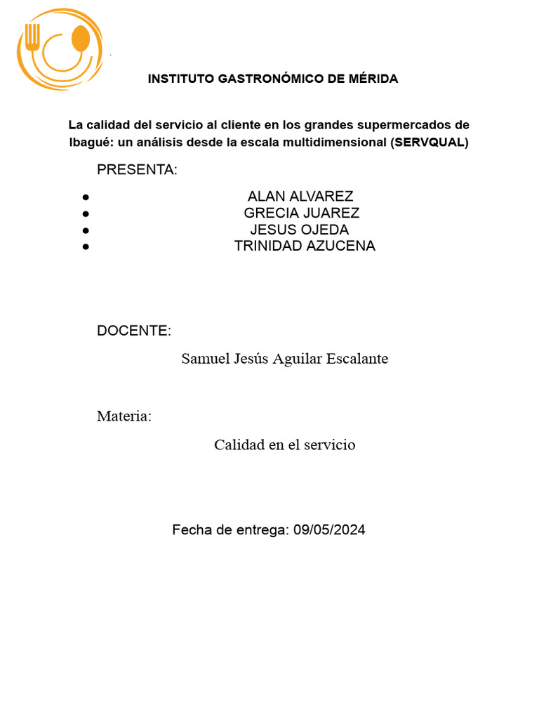 Resumen Calidad en El Servicio | PDF