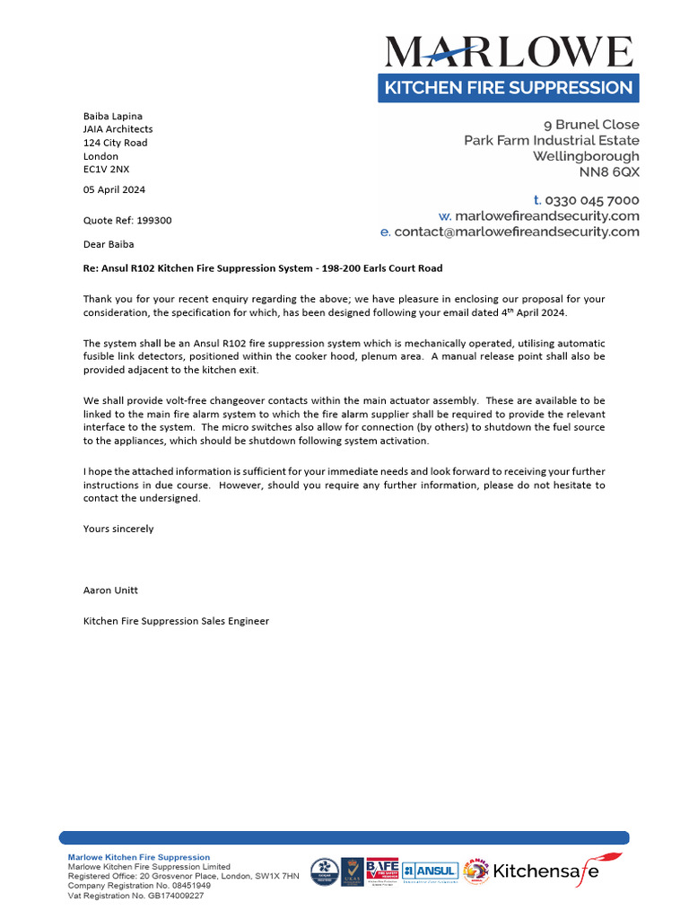 Ansul Fire Suppression System Spec | PDF