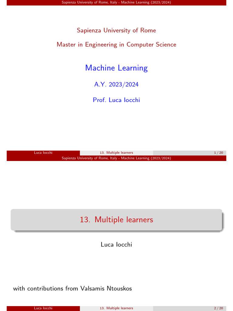 11 Multiple Learners 2p | PDF
