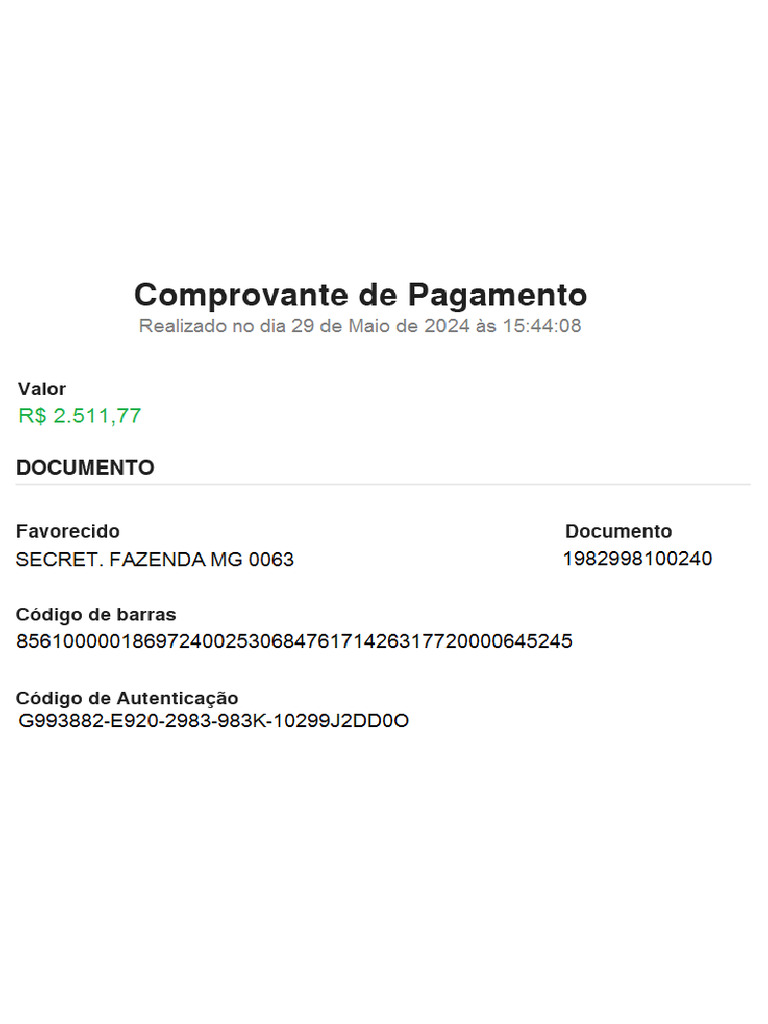 Comprovante de Pagamento 5 | PDF