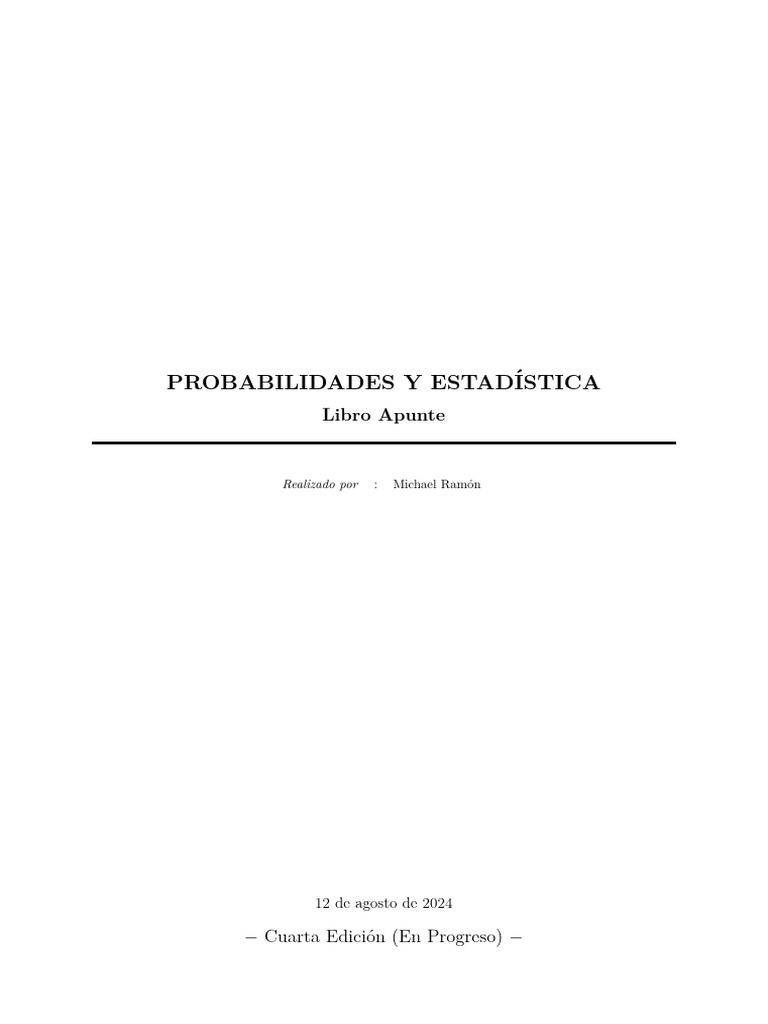 Libro Apunte Probabilidades y Estadística | PDF
