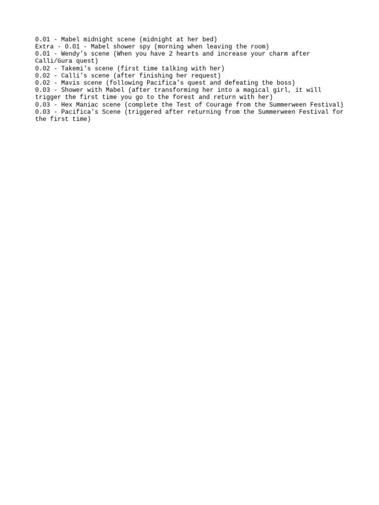 Scenes List | PDF