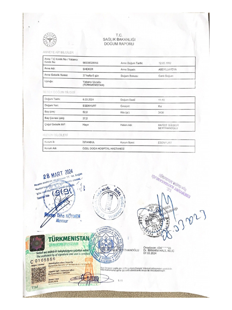 Anneye Ait Bilgiler | PDF