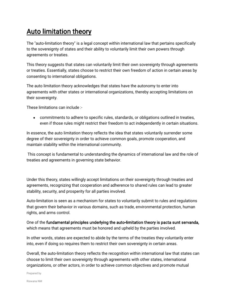 Auto Limitation Theory | PDF