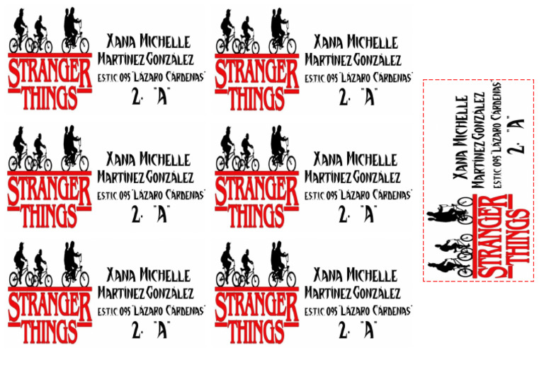 Etiquetas Strager Things | PDF