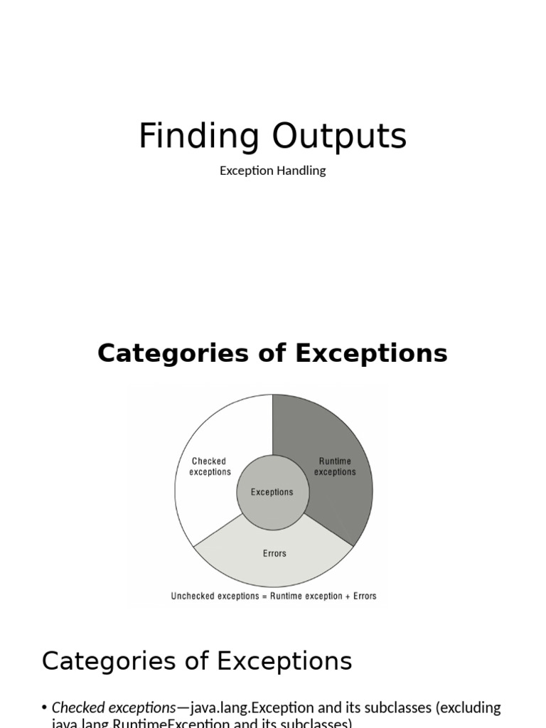 FindingOutputs ExceptionHandling | PDF