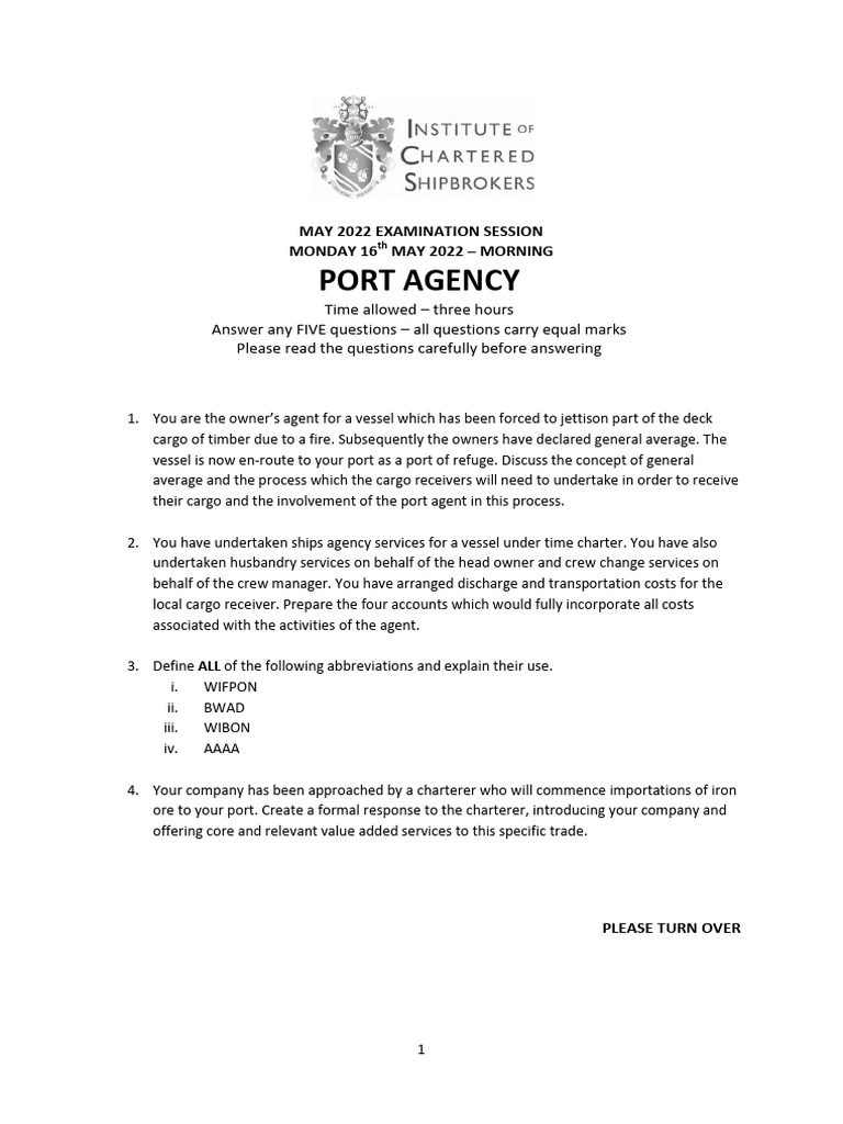 Port Agency | PDF