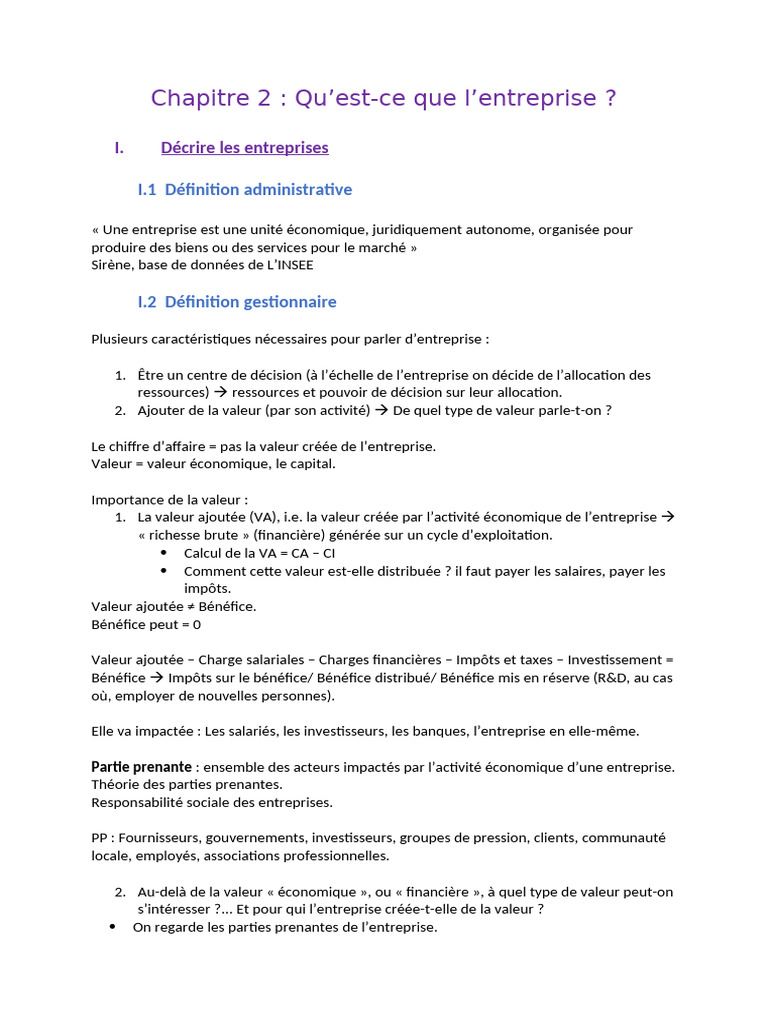 Chapitre 2 GESTION 2 | PDF