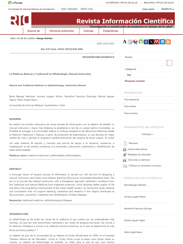 Medicina Tradicional en Oftalmología | PDF | Medicina alternativa ...