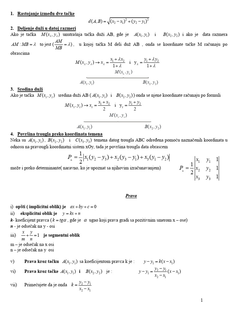 Analiticka - Formule | PDF