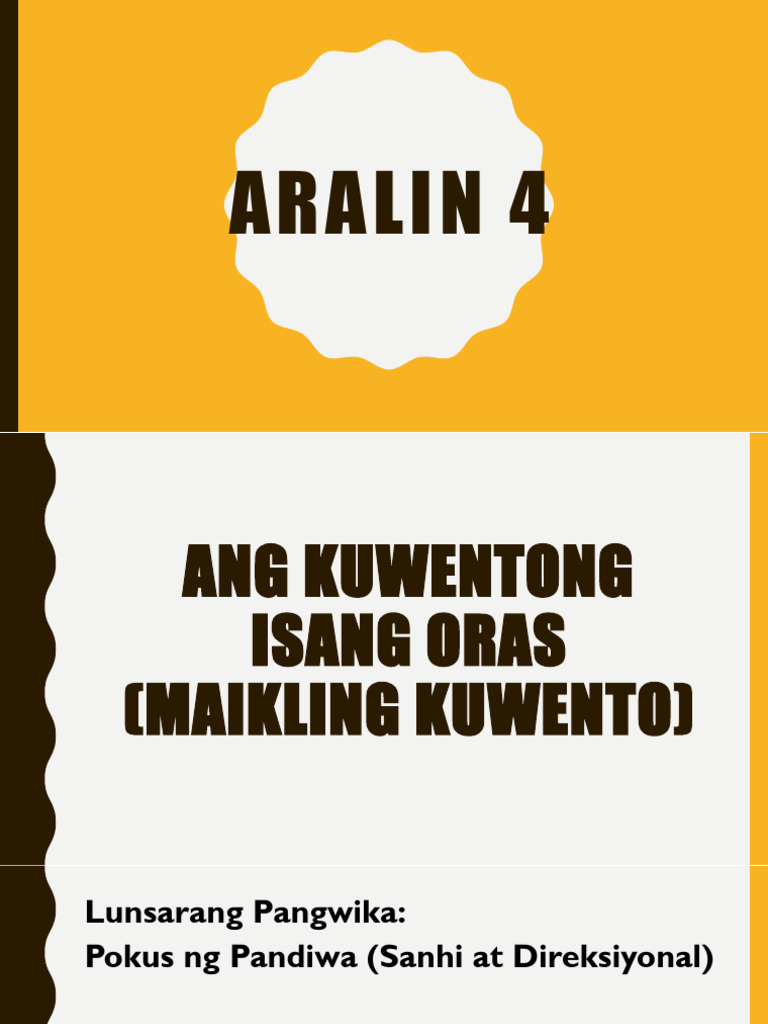 Kabanata 2 Aralin 4 Maikling Kuwento | PDF