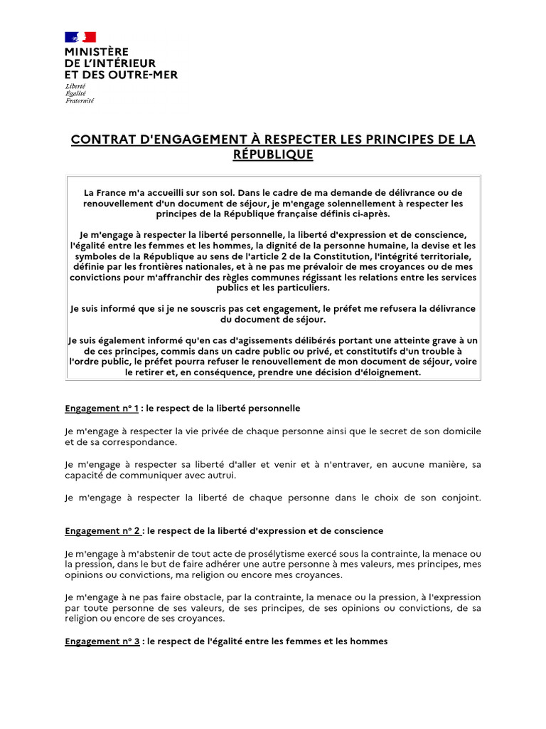 Modele de Contrat Engagement 16072024 | PDF