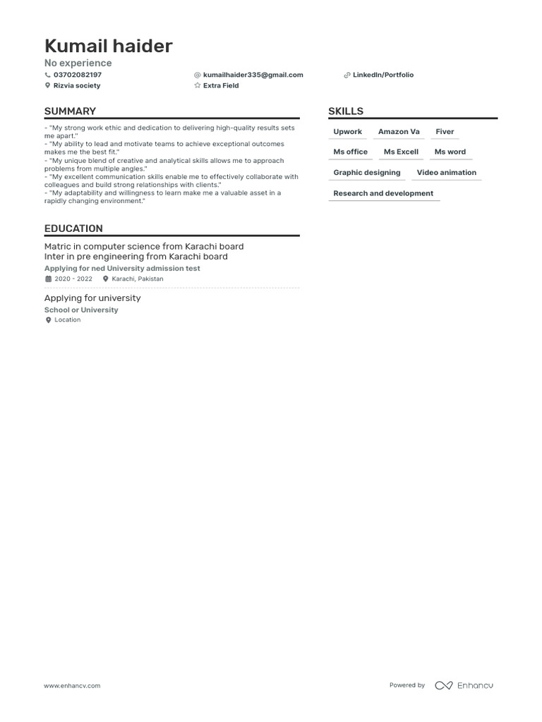 Kumail Haider Resume | PDF