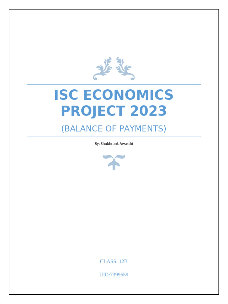 ISC 2023 Economics Project-2 | PDF