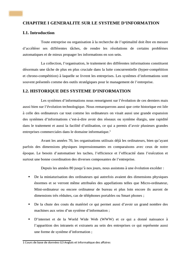 Chapitre I Generalite Sur Le Systeme D | PDF