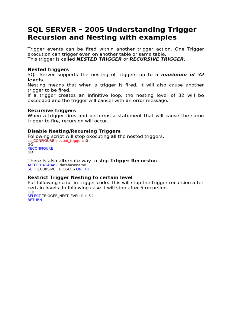 Nested and Recursive Trigger | PDF