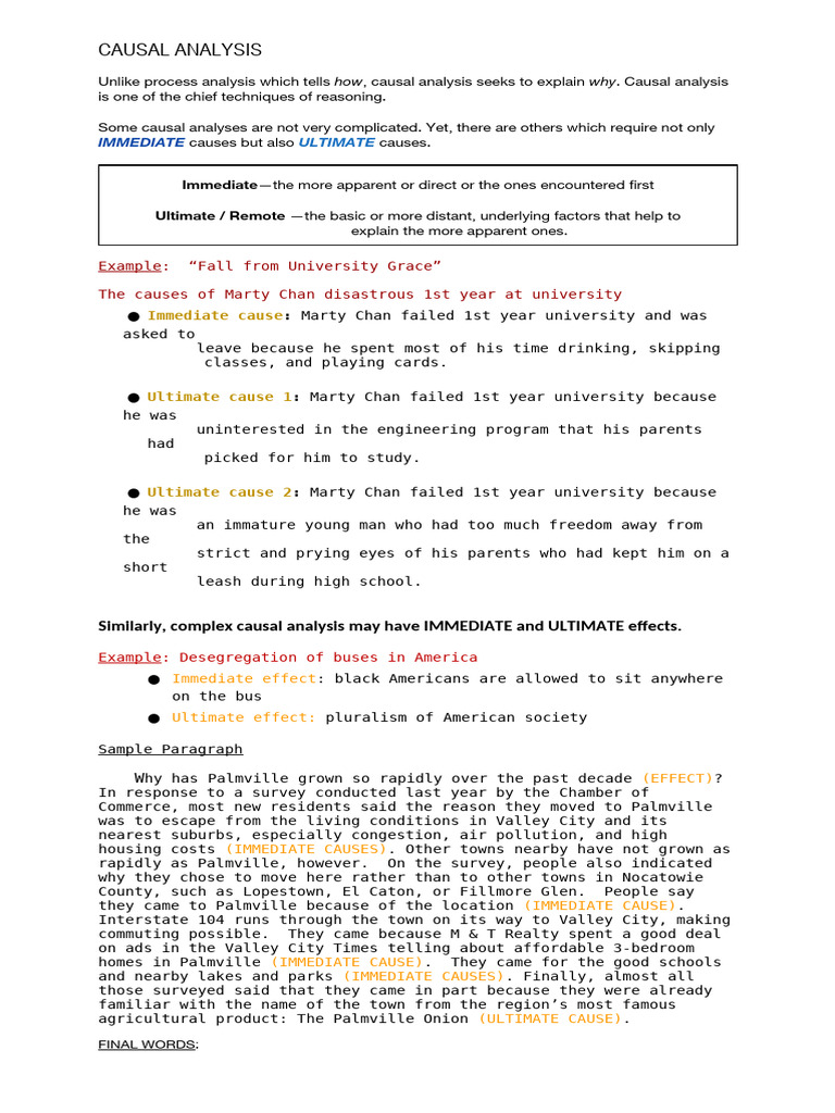 NOTES - Causal Analysis | PDF