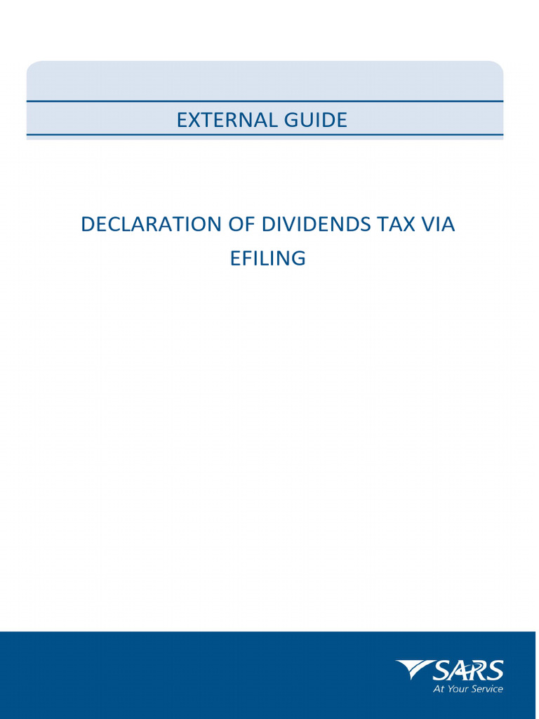 DT GEN 01 G02 Declaration of Dividends Tax Via EFiling External Guide | PDF
