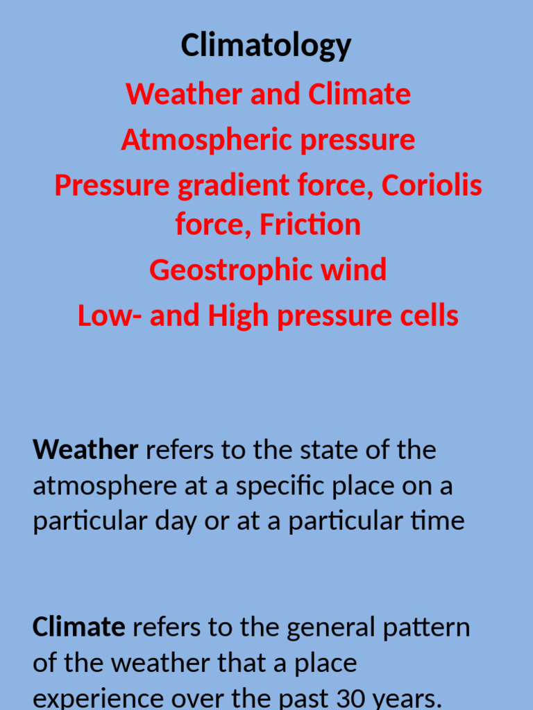 Climatology 1. Introduction | PDF