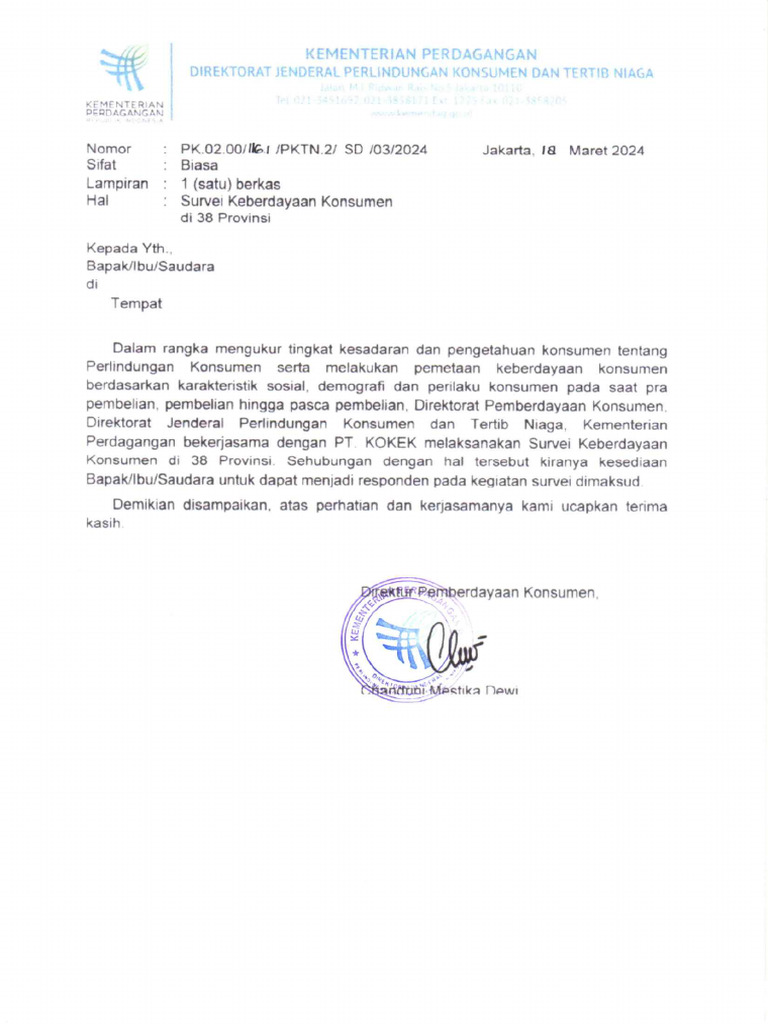 SD Dir PK - Pengantar Survei IKK 38 Provinsi 2024 | PDF