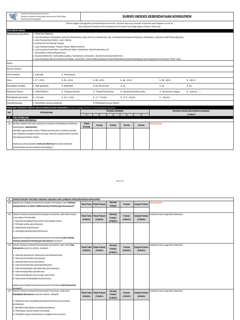 Kuesioner IKK 2024 rev02 | PDF