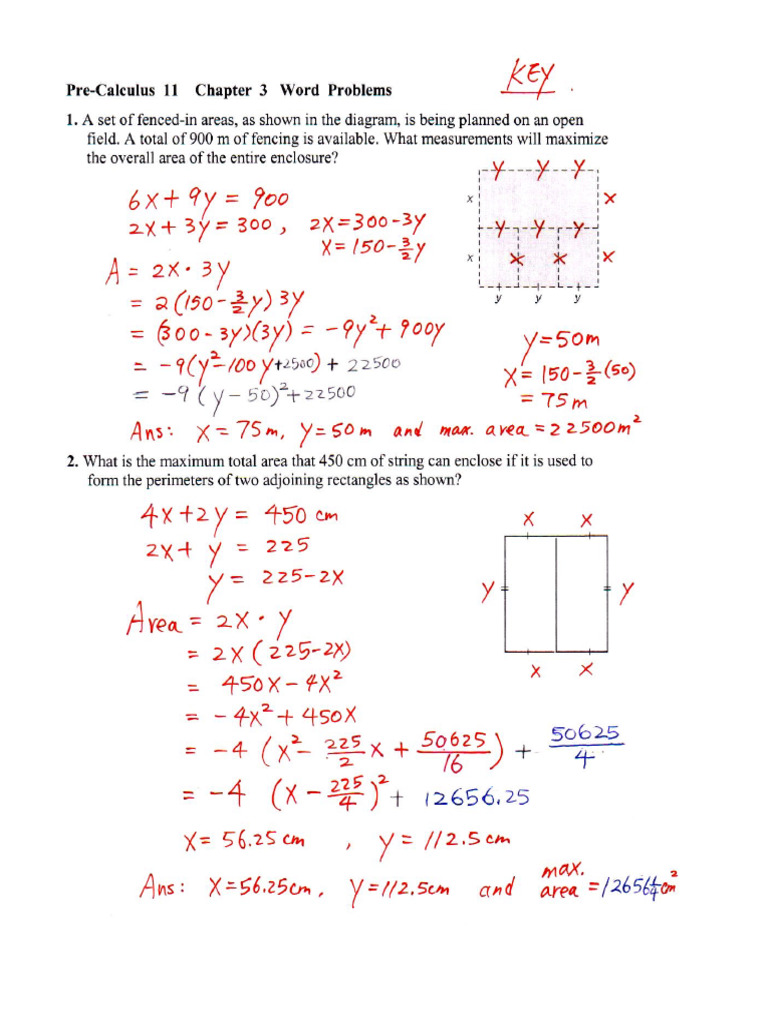 11 Word Problems Key | PDF