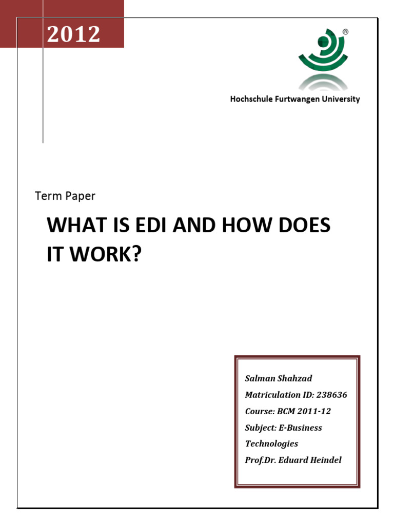 How EDI Works Term Paper | PDF