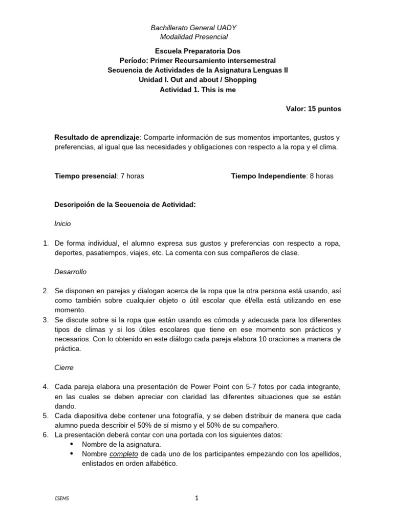 L2 INTER SEMES ADAs CON RUBRICAS | PDF