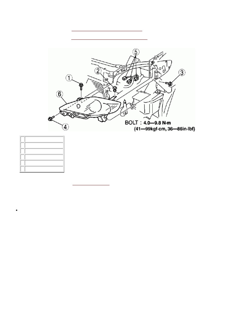 MZ5 Front Combination Light Removal Installation | PDF